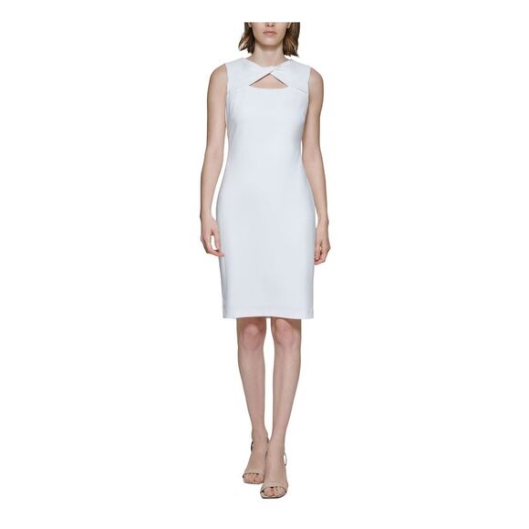 Calvin Klein Dresses Nwt Calvin Klein Womens White Twist Front